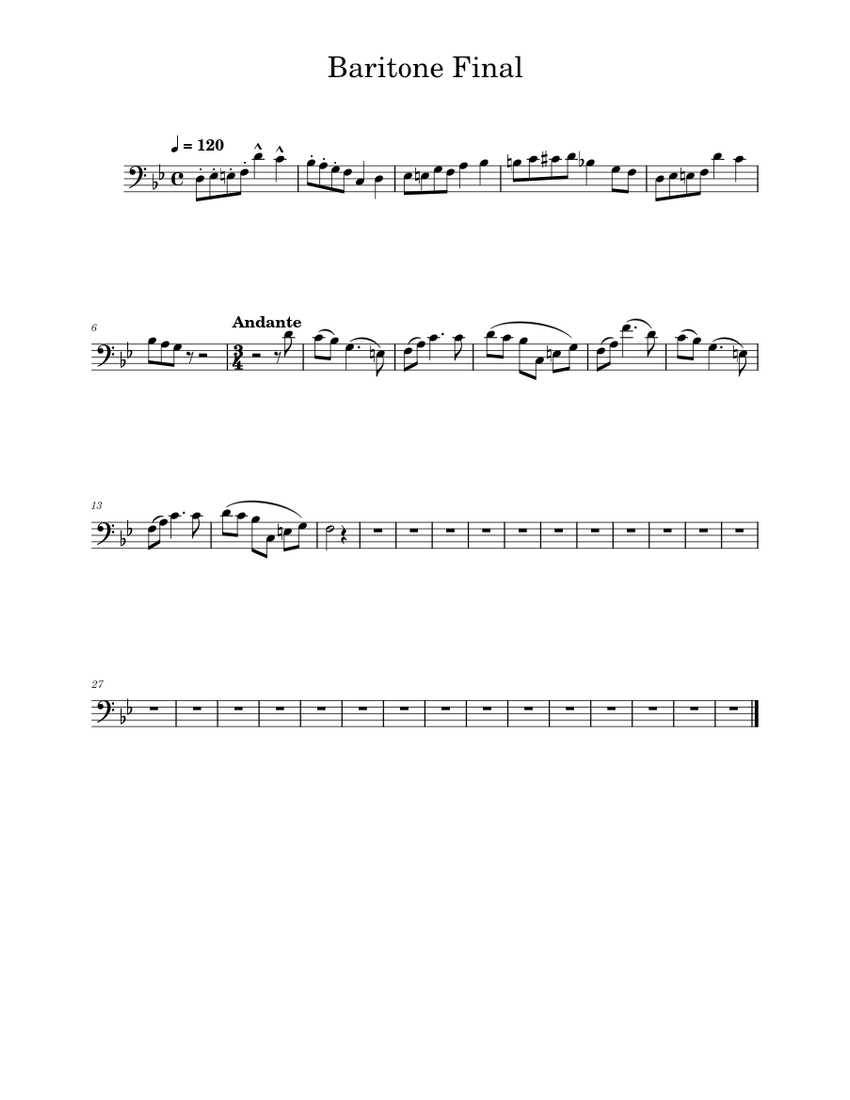 Baritone Final Sheet music for Piano (Solo) | Musescore.com