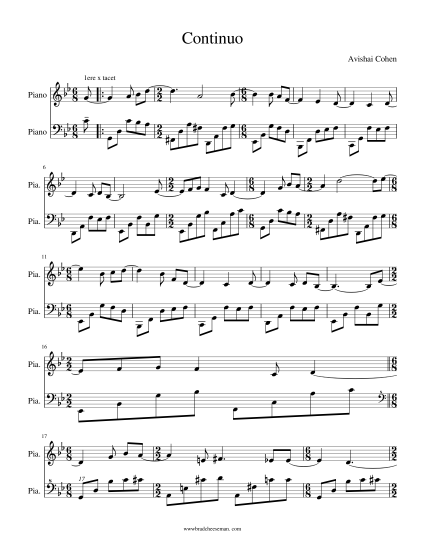 Continuo Sheet music for Piano (Piano Duo) | Musescore.com