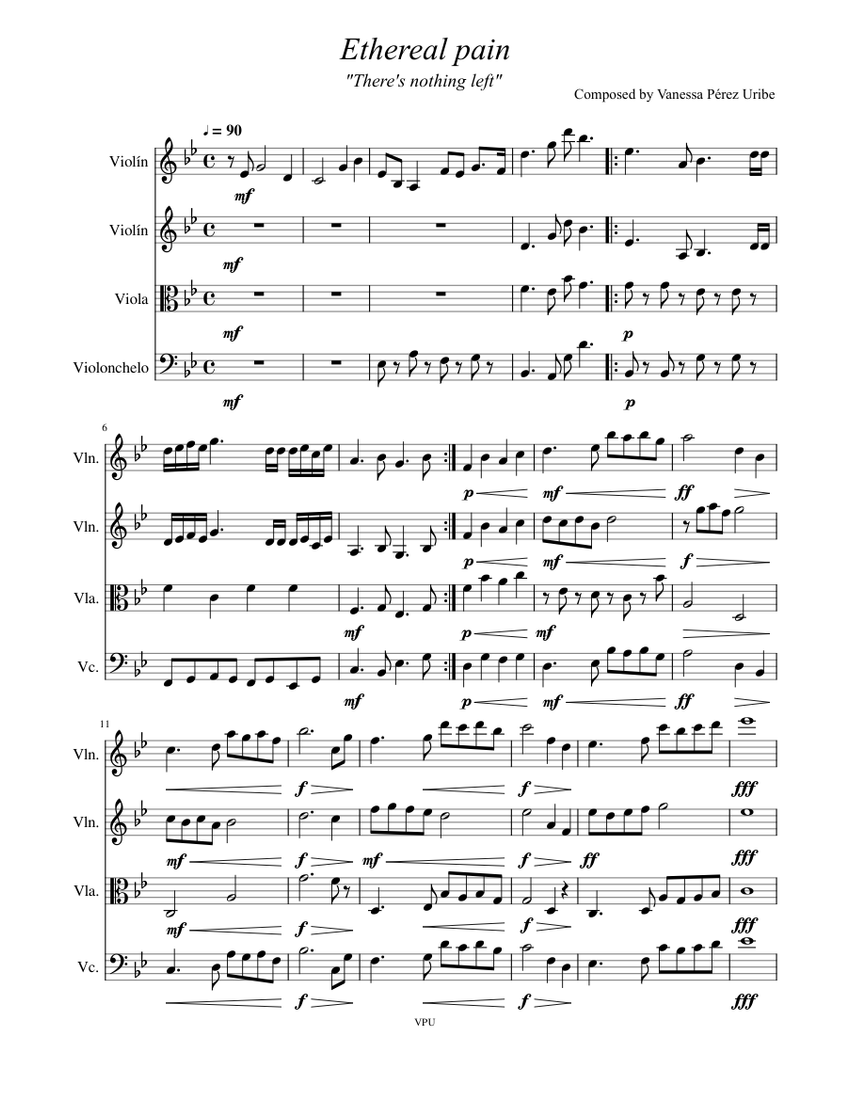 Ethereal pain Sheet music for Violin, Viola, Cello (String Orchestra ...
