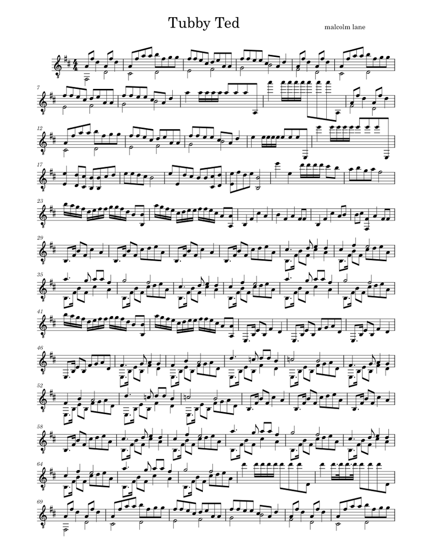Tubby Ted Sheet music for Guitar (Solo) | Musescore.com