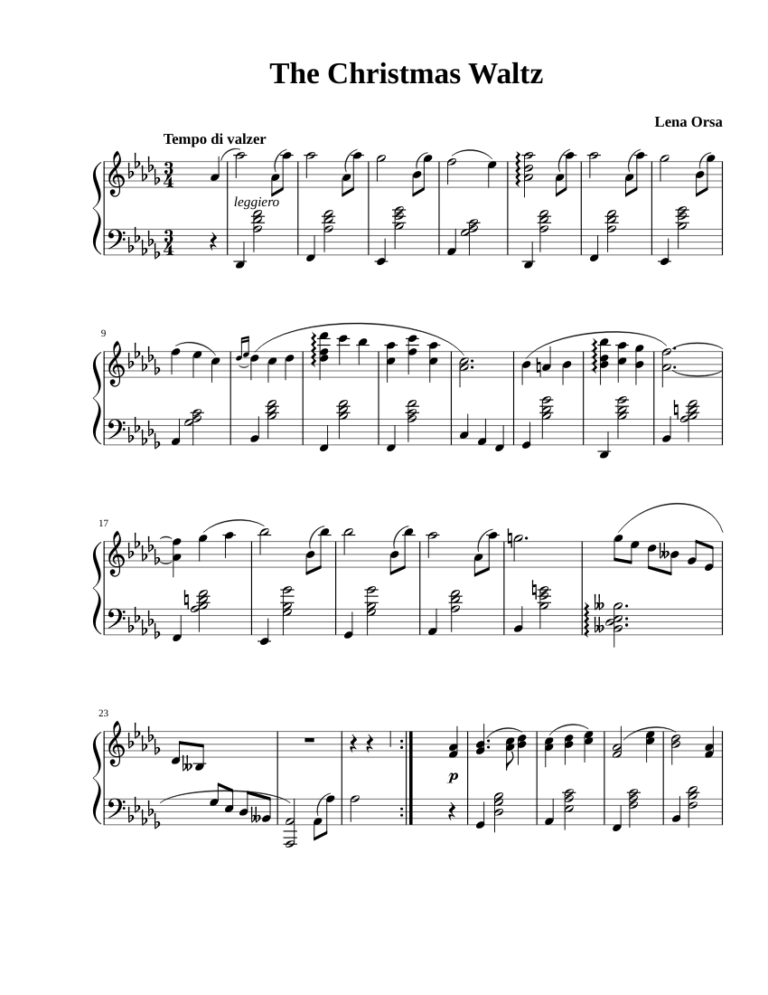 Christmas Waltz Sheet music for Piano (Solo) | Musescore.com