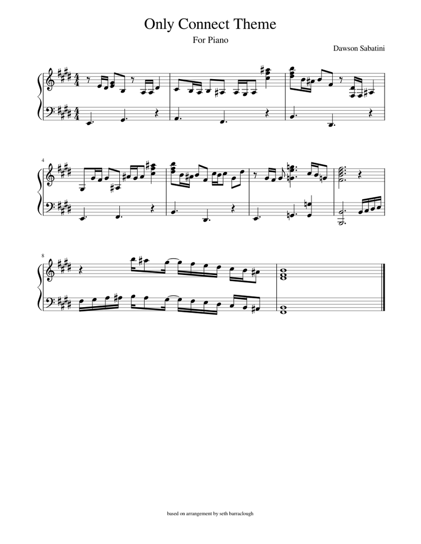 Only Connect Theme – Misc Television Only Connect Theme – Piano Version ...
