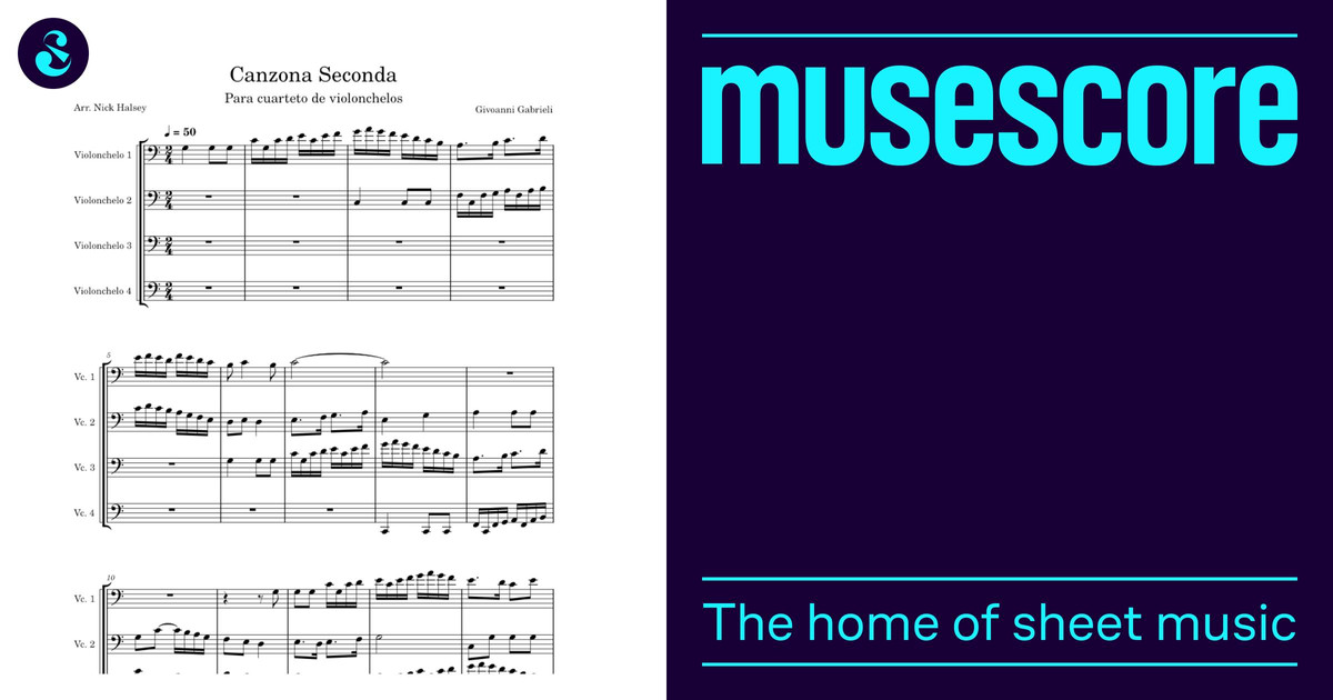 Canzona Seconda Sheet music for Cello (Mixed Quartet) | Musescore.com