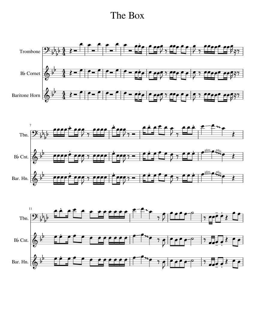 The Box Sheet music for Trombone, Cornet, Baritone horn (Mixed Trio ...