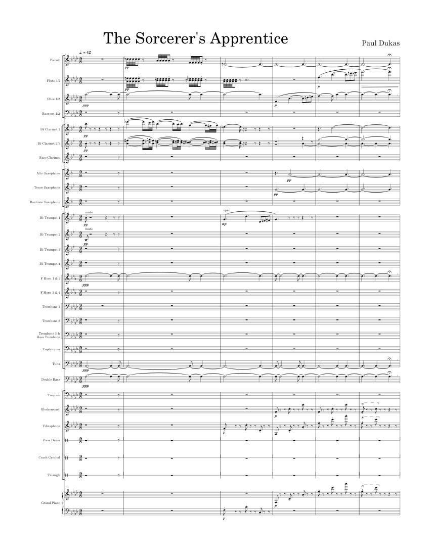 The Sorcerer's Apprentice – Paul Dukas Sheet music | Musescore.com