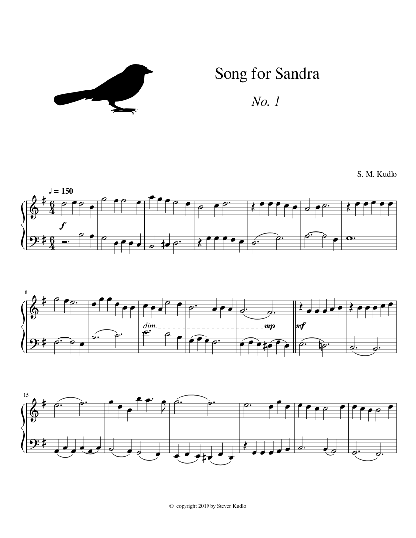 Song for Sandra Sheet Music for Piano (Solo) easy | MuseScore.com