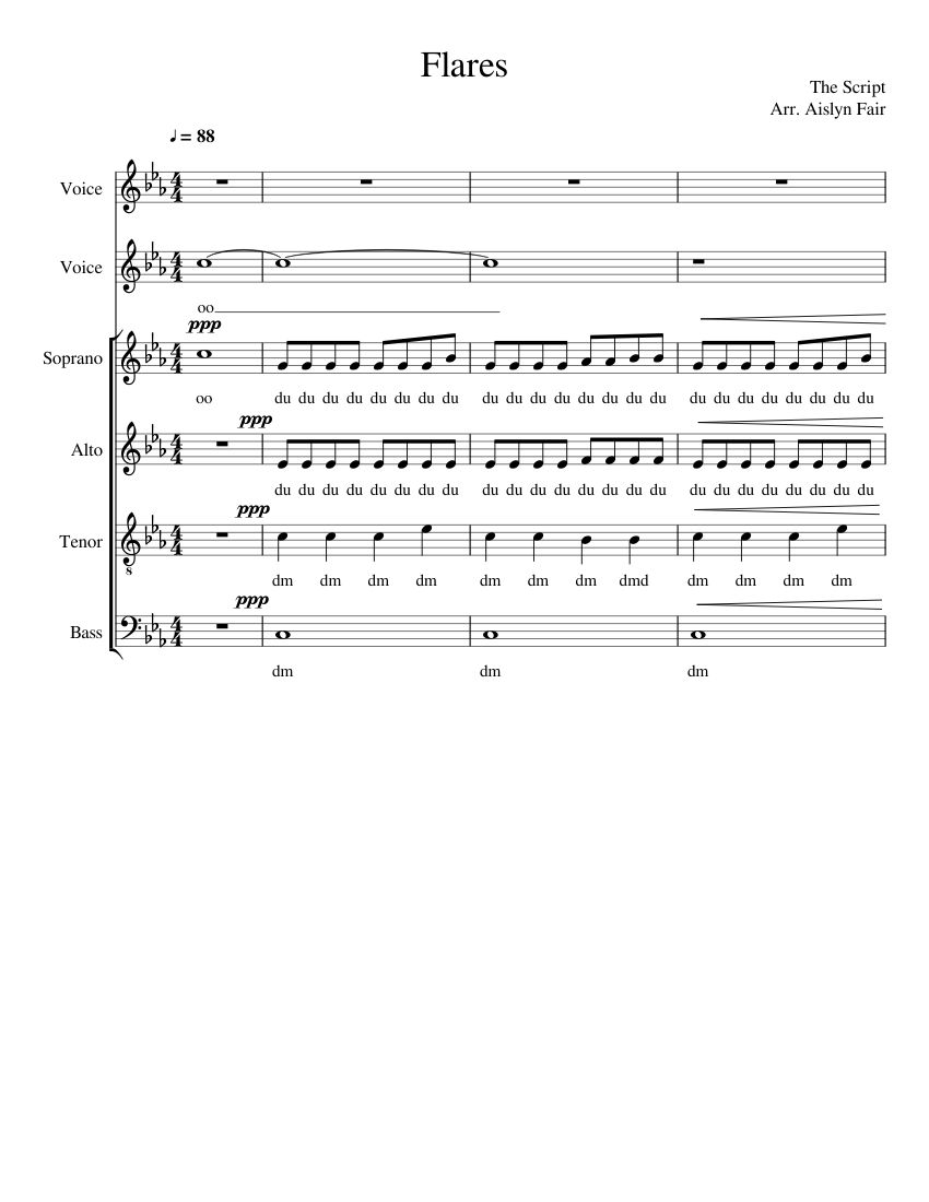 Flares Sheet music for Soprano, Alto, Tenor, Bass voice & more ...