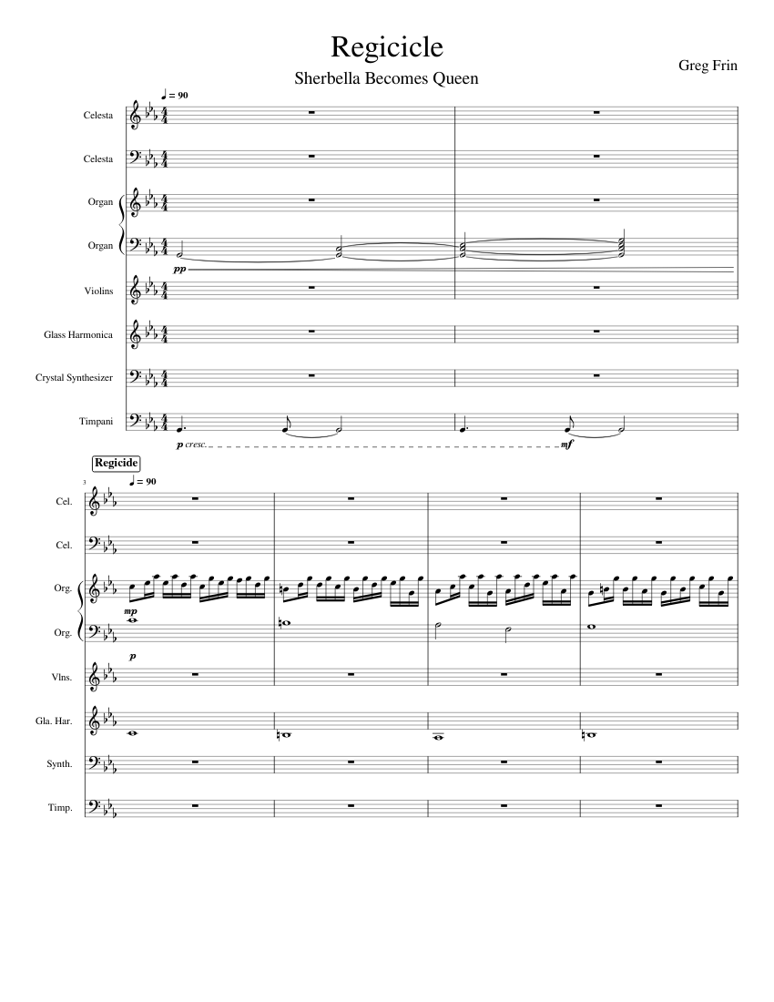 FW-06-07. Regicide Sheet music for Organ, Celesta, Timpani, Strings group & more instruments ...