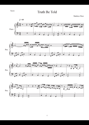 Play Official version of Truth Be Told Sheet Music by Matthew West for ...
