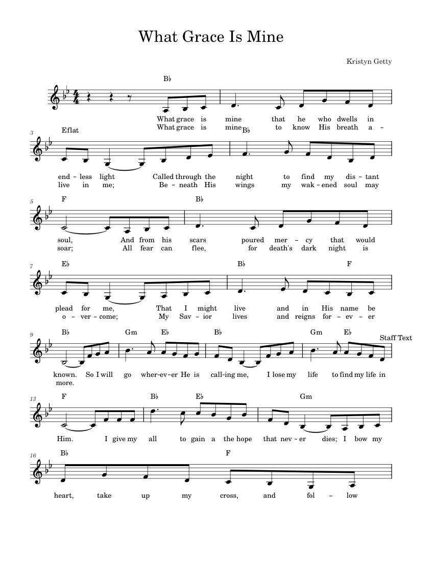 What grace is mine – Keith and Kristyn Getty Sheet Music with Chords ...
