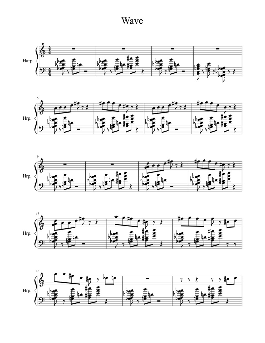 Wave Sheet music for Harp (Solo) | Musescore.com
