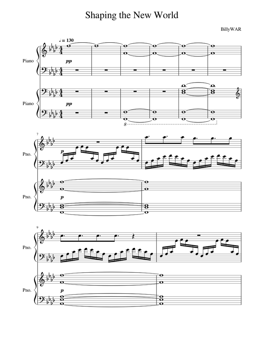 Shaping the New World Sheet Music for Piano (Solo) | MuseScore.com
