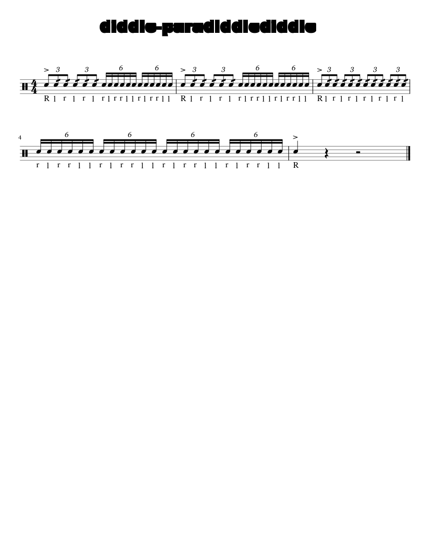 diddle-paradiddlediddle Sheet music for Snare drum (Solo) | Musescore.com