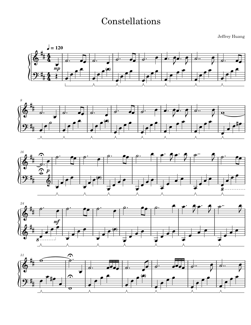 Constellations Sheet Music for Piano (Solo) | MuseScore.com