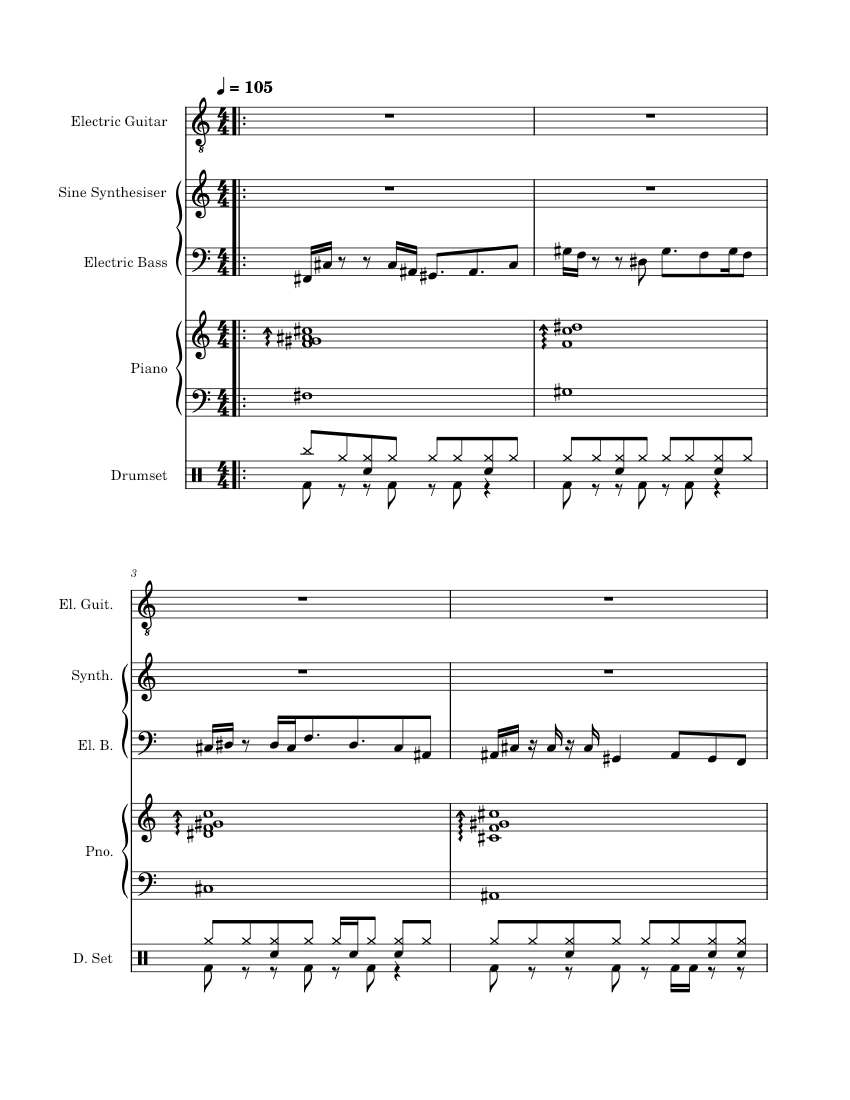 Bedroom Musician Sheet music for Piano, Guitar, Bass guitar, Drum group & more instruments ...
