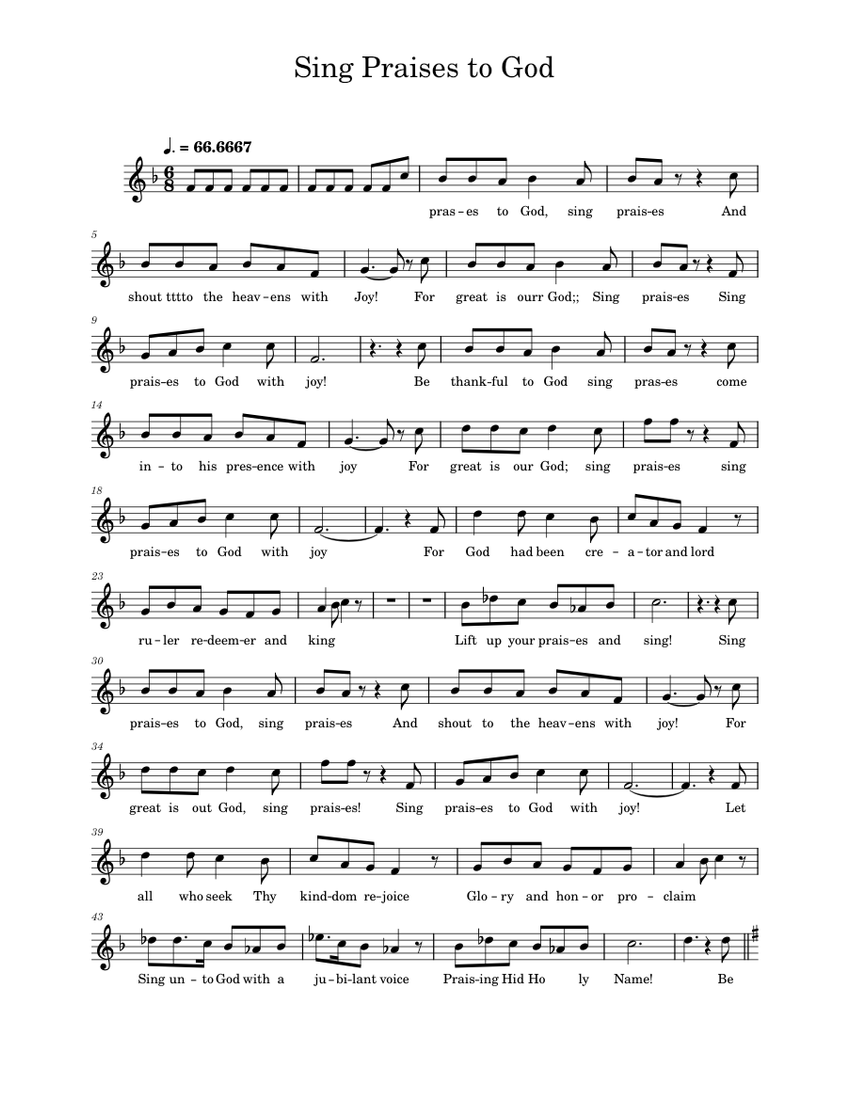 Sing praises to god – Anthony J. Showalter Sheet music for Piano ...