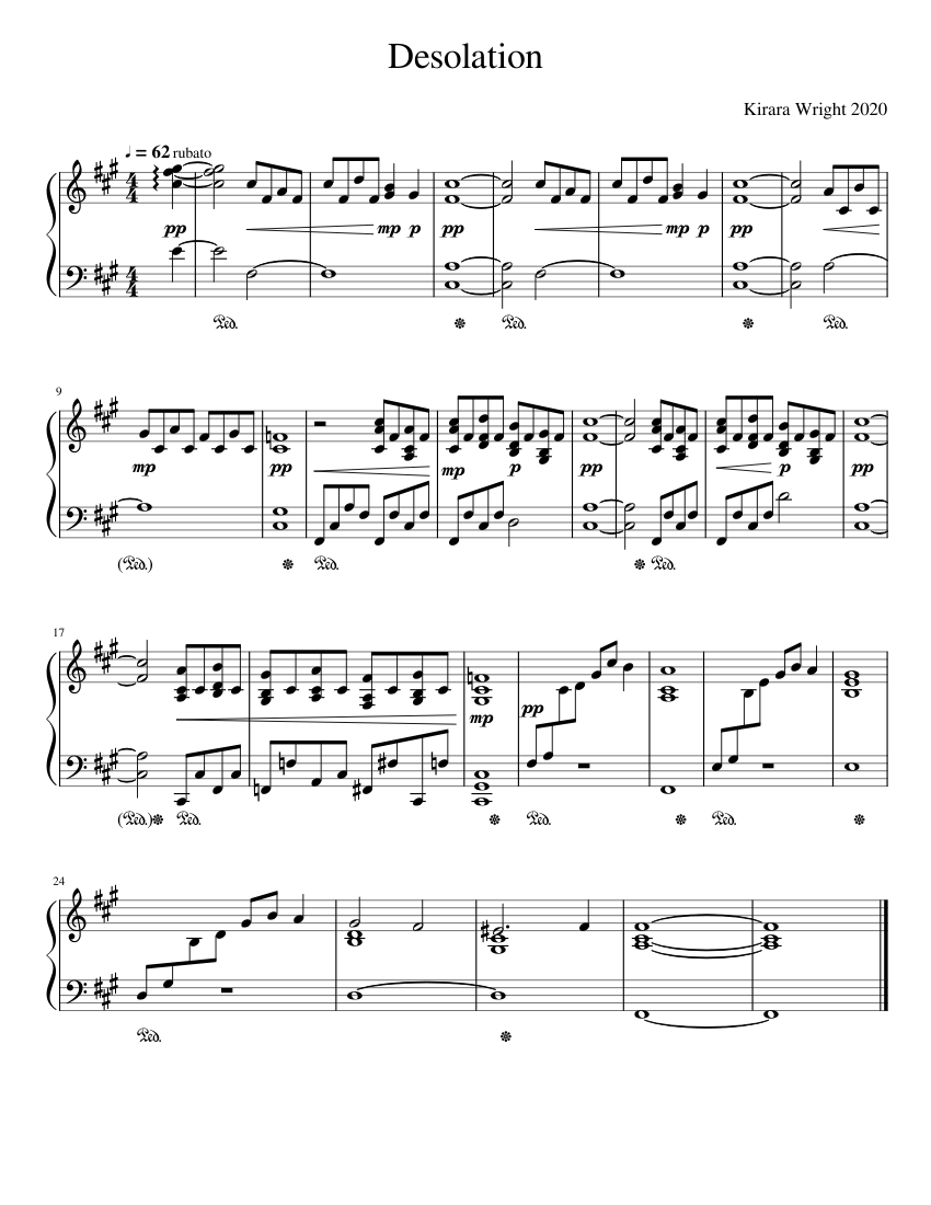 Desolation Sheet music for Piano (Solo) Easy | Musescore.com