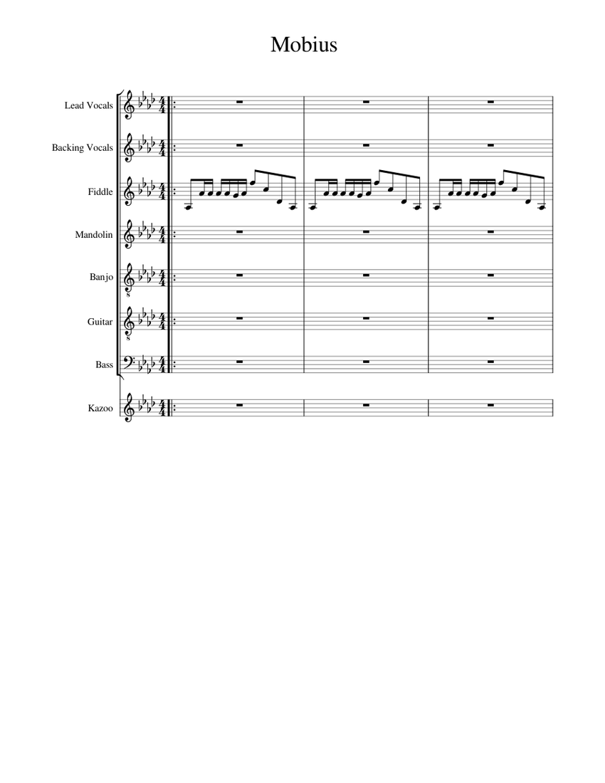 Mobius Sheet Music for Vocals, Kazoo, Violin, Guitar & more instruments ...