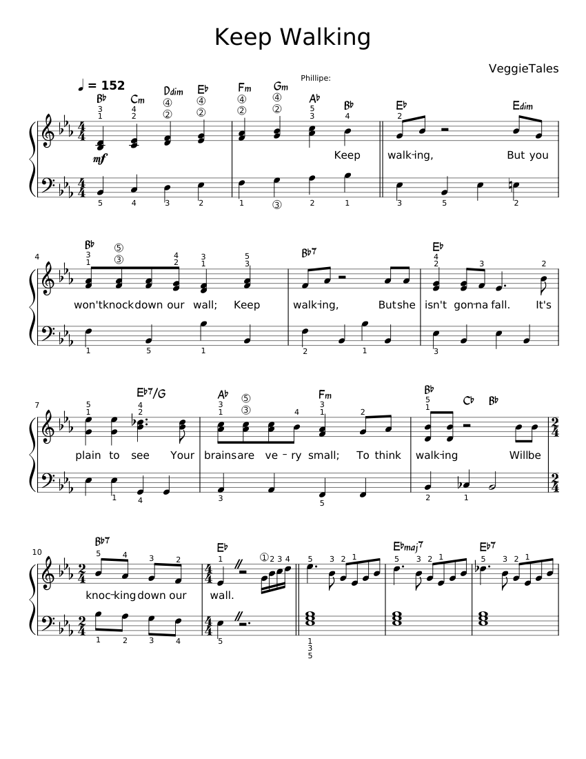 Keep Walking Sheet Music for Piano (Solo) Easy | MuseScore.com