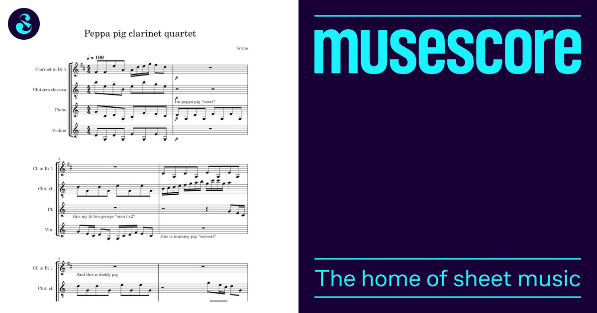 Peppa pig theme – Misc Cartoons Sheet Music for Piano, Violin, Guitar ...