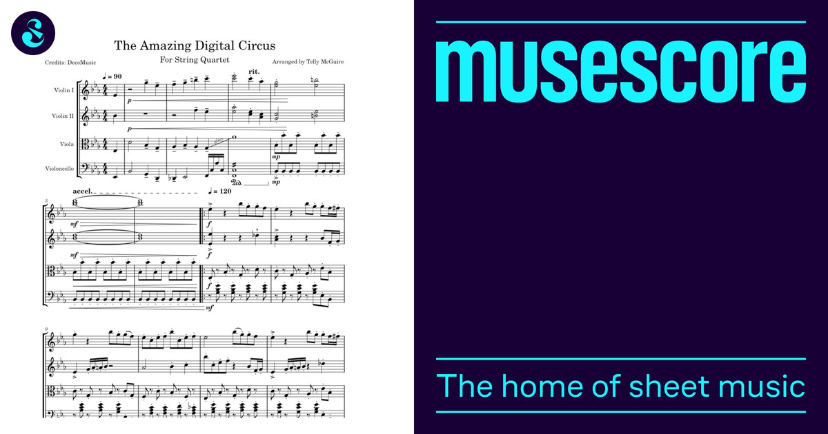 The Amazing Digital Circus – String Quartet Sheet Music for Violin ...