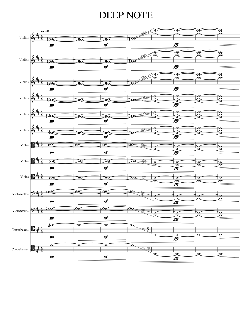 DEEP NOTE Sheet music for Strings group (String Ensemble) | Musescore.com