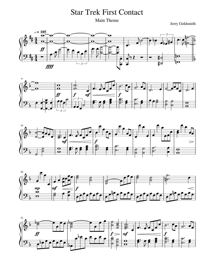 Star Trek: First Contact Sheet music for Piano (Solo) Easy | Musescore.com