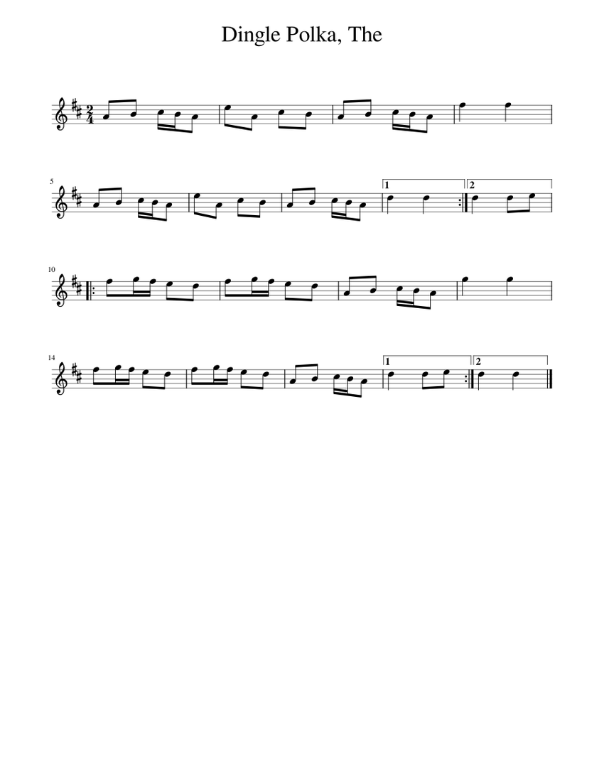 The Dingle Polka Sheet Music for Piano (Solo) easy | MuseScore.com