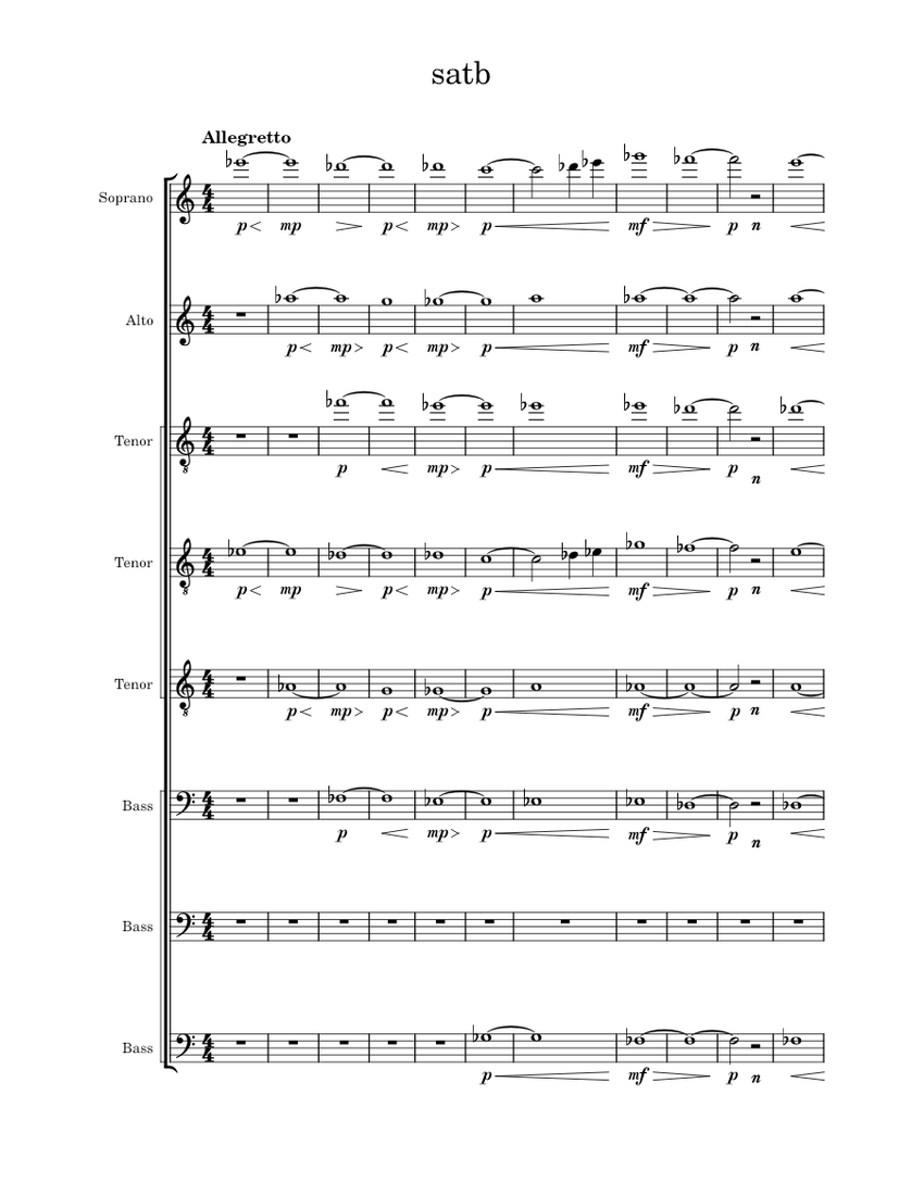 satb Sheet Music for Soprano, Alto, Tenor, Bass voice (Church Choir ...