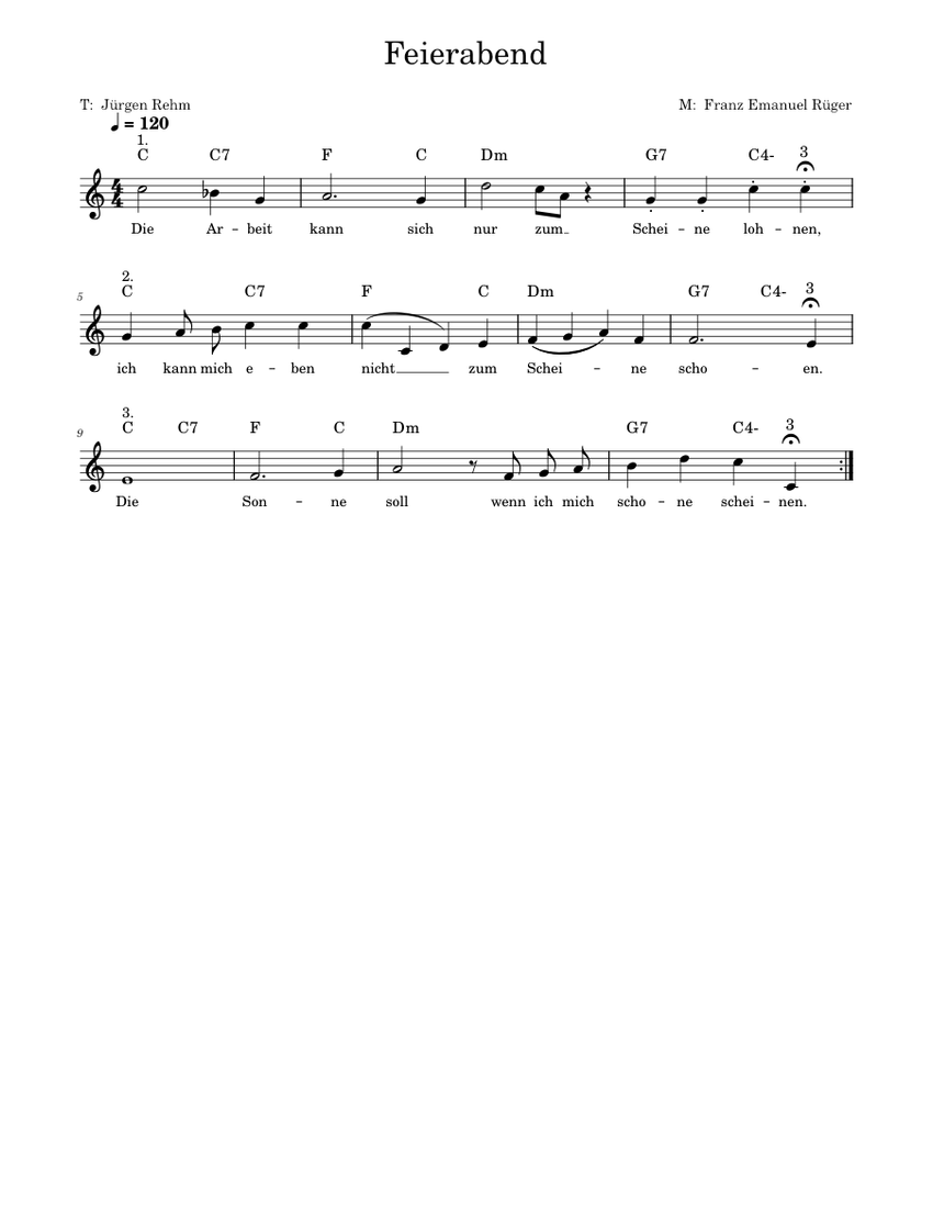 Feierabend Sheet music for Vocals (A Capella) | Musescore.com