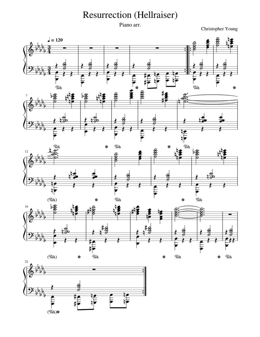 Resurrection (Hellraiser) Sheet Music for Piano (Solo) Easy | MuseScore.com
