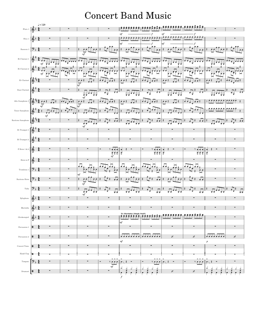 Concert Band Music Sheet Music for Trombone, Tuba, Flute, Oboe & more ...