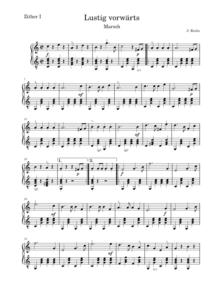Lustig vorwärts – J. Krebs Sheet music for Harpsichord (Solo ...