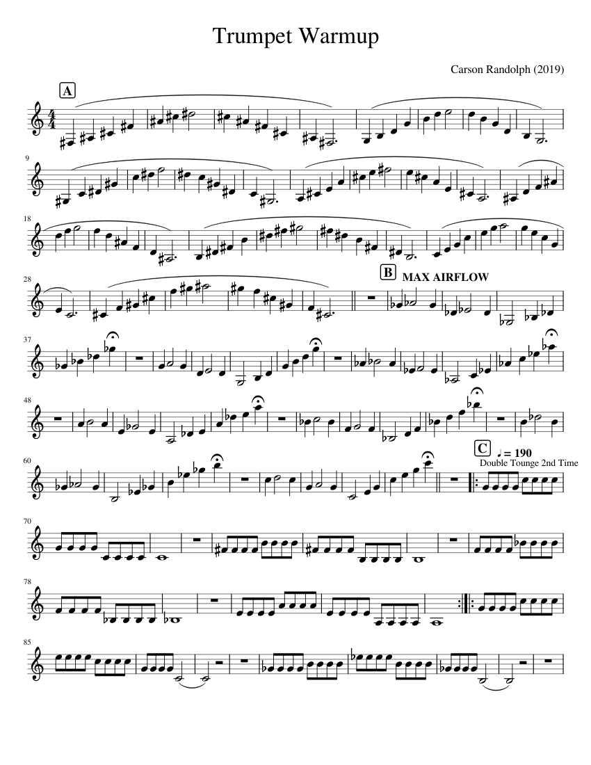 Trumpet_Warmup Sheet music for Piano (Solo) Easy | Musescore.com