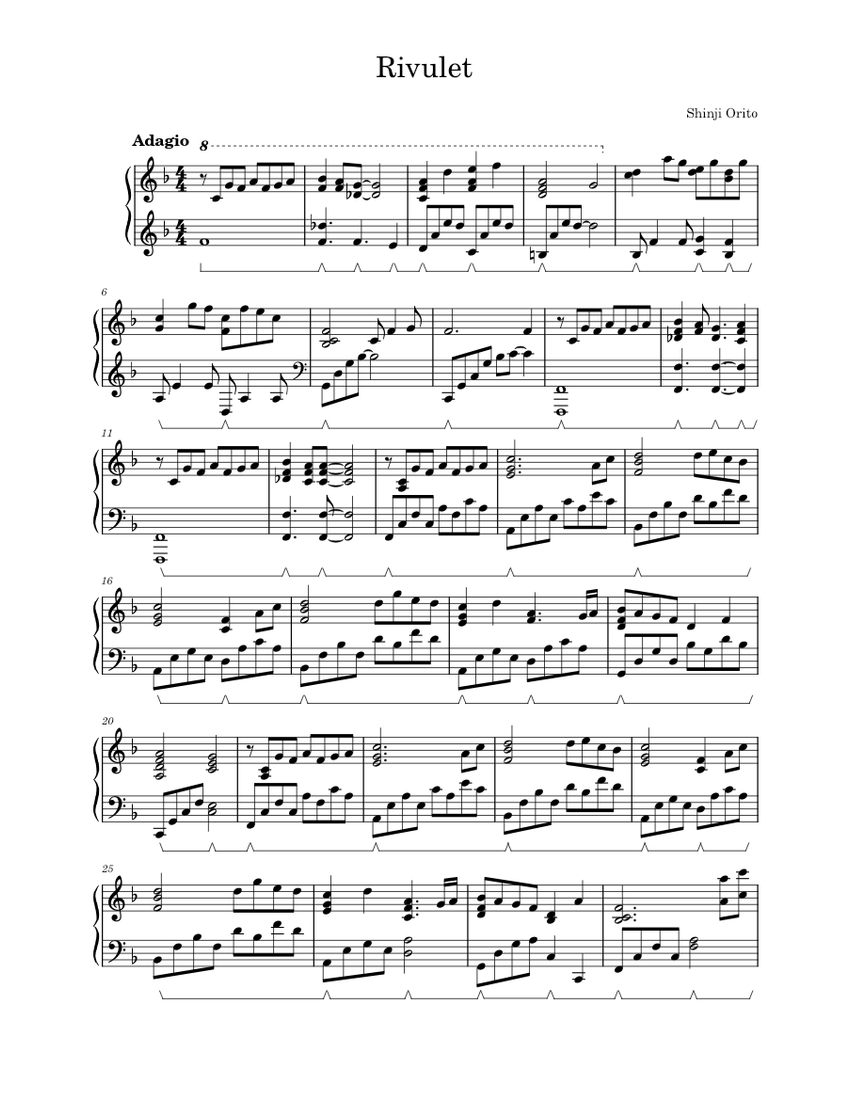 Rivulet – Shinji Orito Sheet Music for Piano (Solo) | MuseScore.com