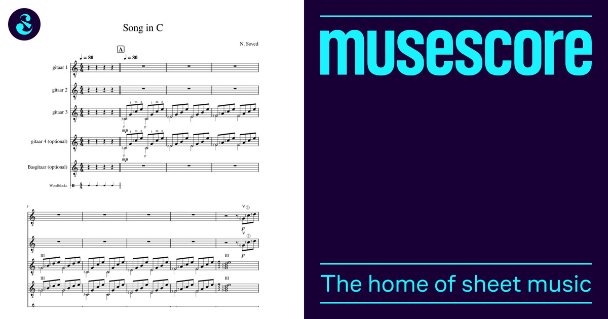 Song in C - N. Soved Sheet music for Guitar, Bass guitar, Strings group ...