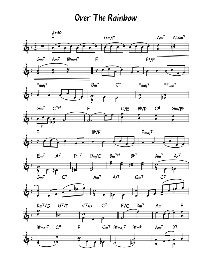 Over the rainbow – Judy Garland Over The Rainbow Sheet music for Piano ...