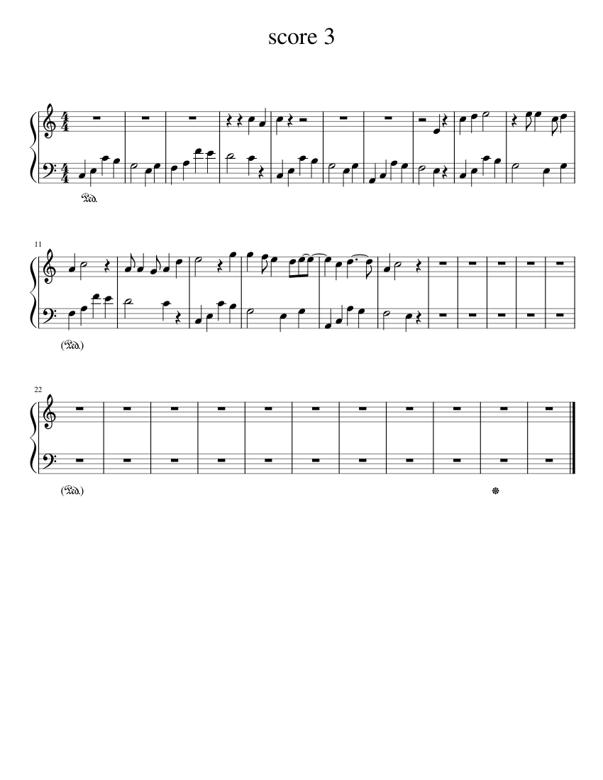 score 3 Sheet music for Piano (Solo) | Musescore.com