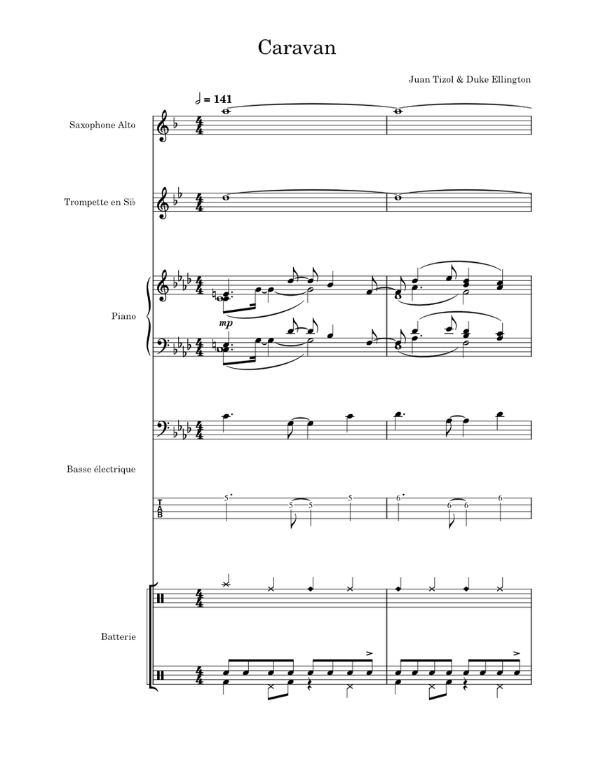Caravan – Duke Ellington Caravan Sheet music for Piano, Saxophone alto ...