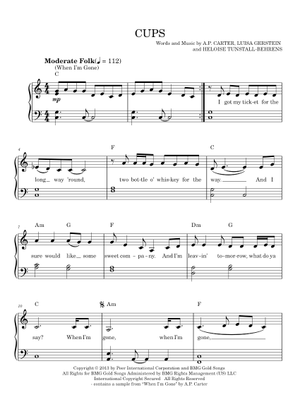 Cups song (When I'm Gone) - Anna Kendrick Sheet Music with Chords for ...