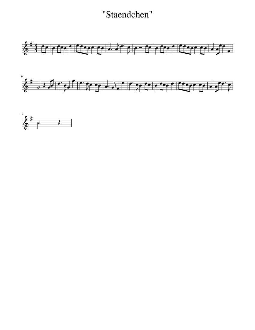 "Staendchen" Sheet music for Piano (Solo) Easy | Musescore.com