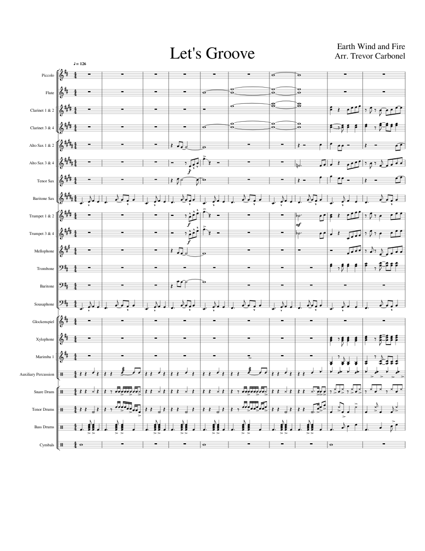Let's Groove Sheet music for Trombone, Tuba, Flute piccolo, Flute ...