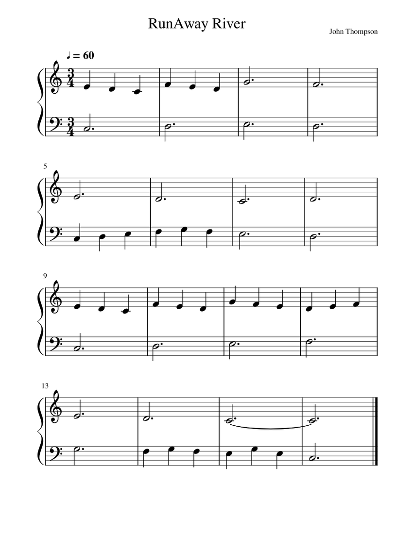 Runaway River Sheet Music for Piano (Solo) Easy | MuseScore.com