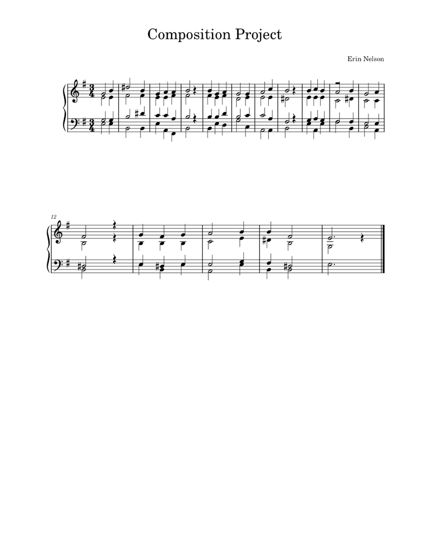 Composition Project Sheet music for Piano (Solo) | Musescore.com