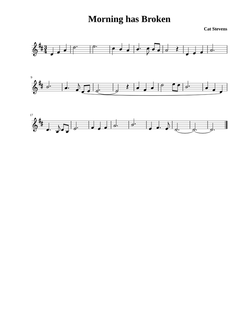 Morning has Broken Sheet music for Cornet (Solo) | Musescore.com