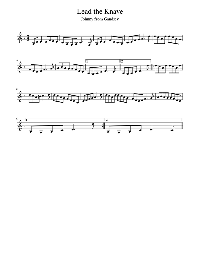 Lead the Knave Sheet music for Piano (Solo) Easy | Musescore.com