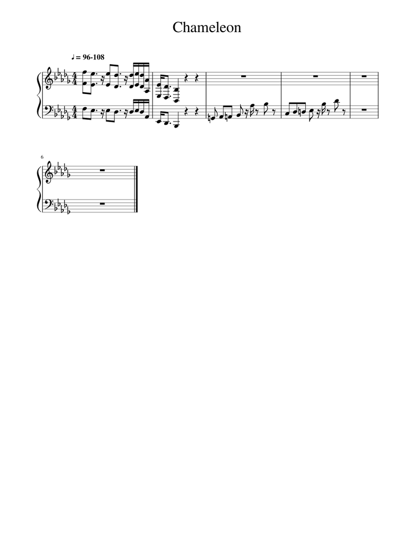 Chameleon Sheet music for Piano (Solo) | Musescore.com