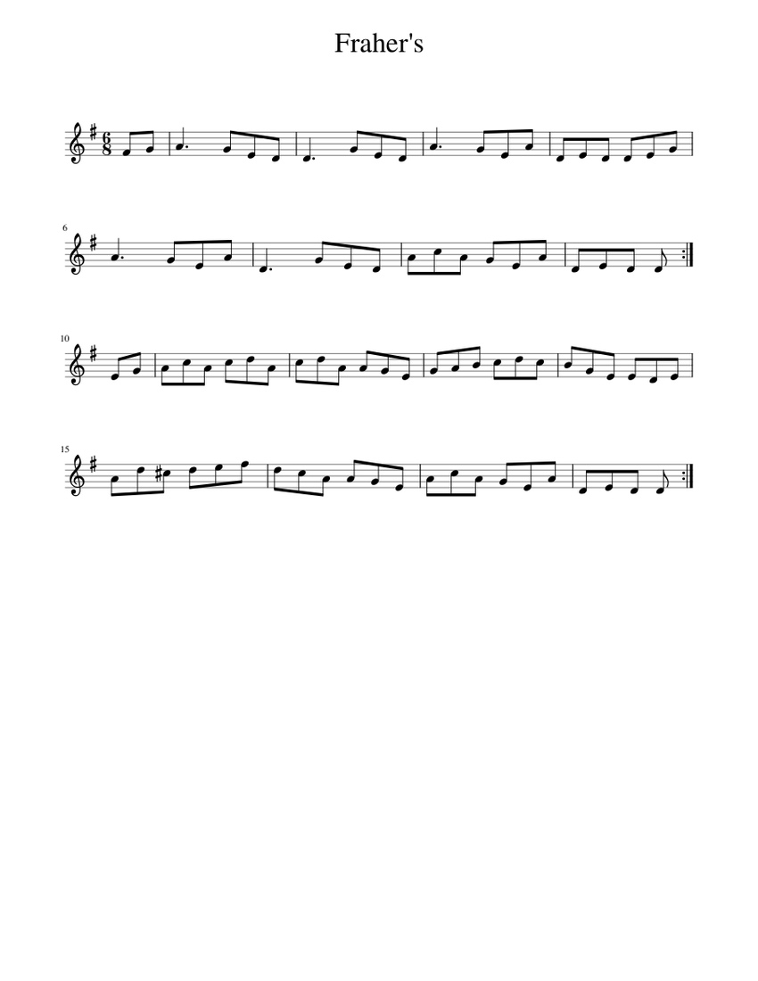 Fraher's Sheet music for Piano (Solo) Easy | Musescore.com