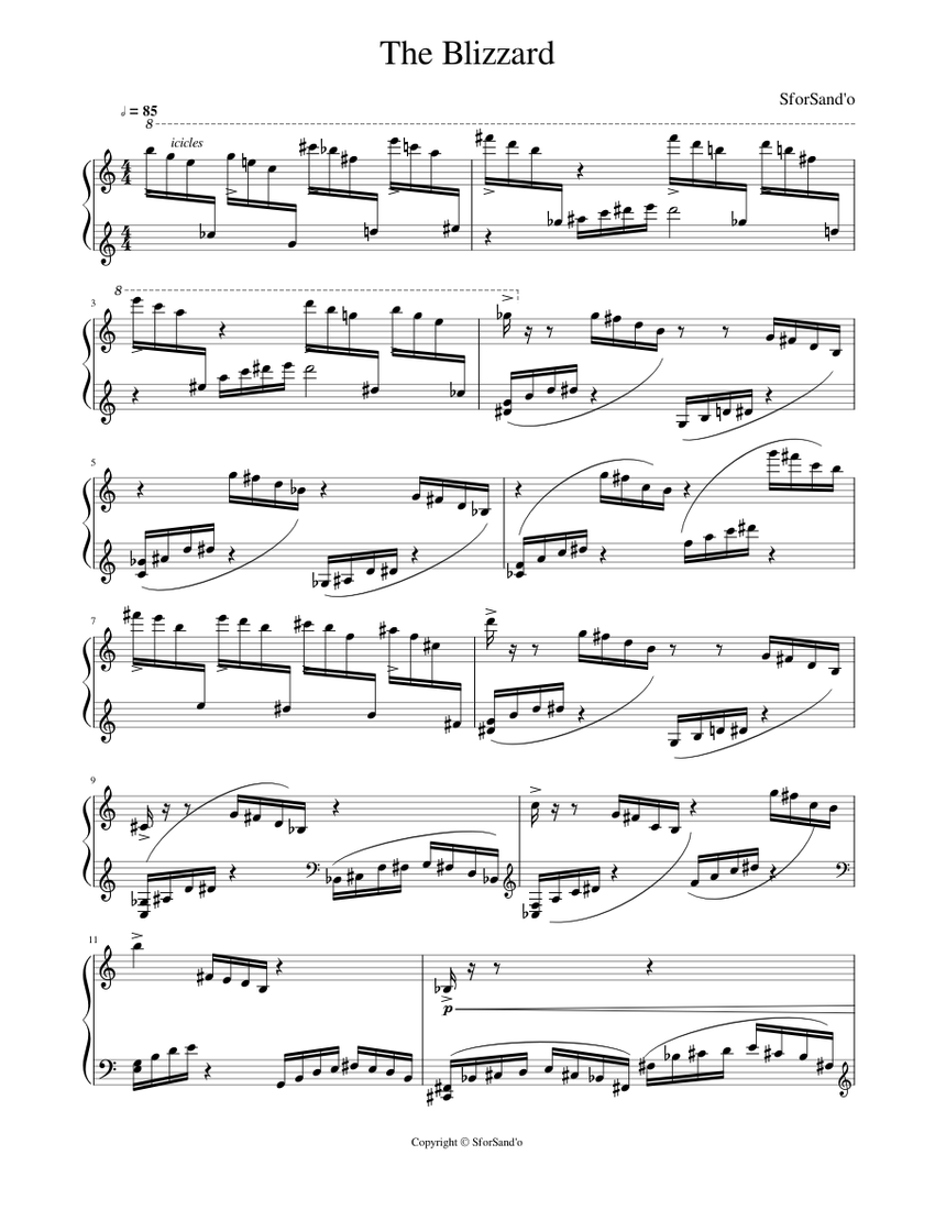 The Blizzard - piano tutorial