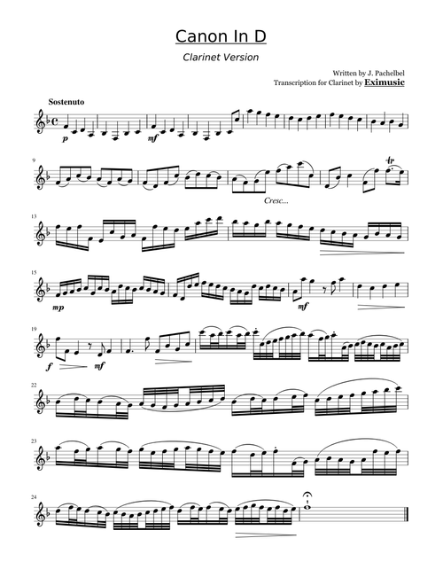 b flat clarinet notes